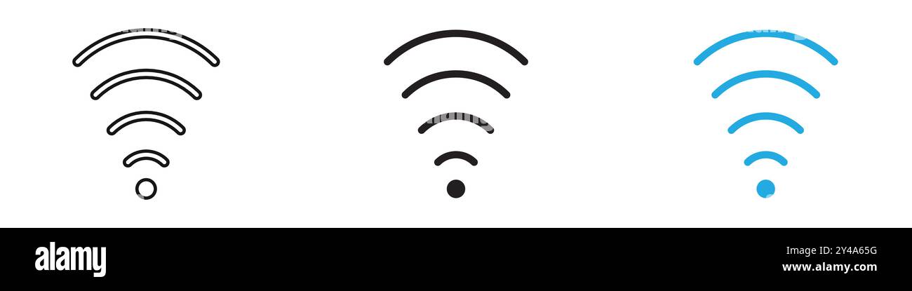 Wifi icon vector line logo mark or symbol set collection outline style ...