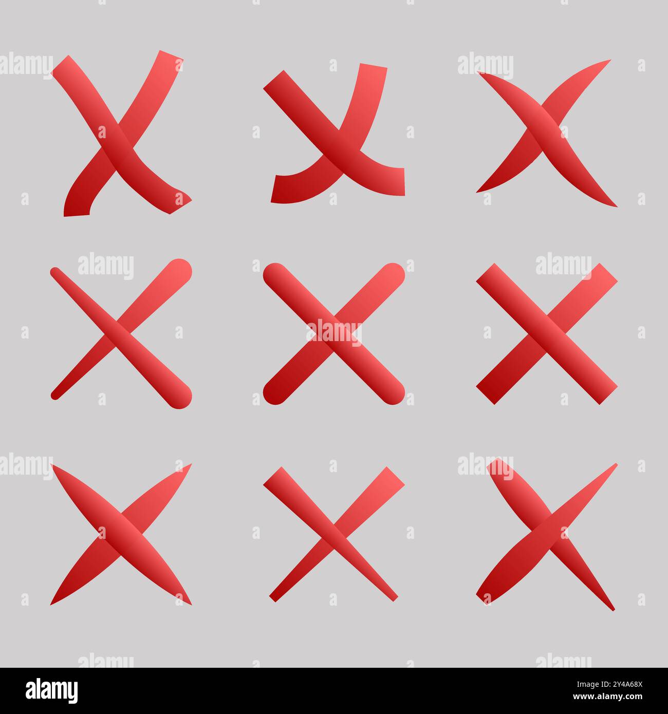 A set of crosses for marking, for use in graphic design Stock Vector ...