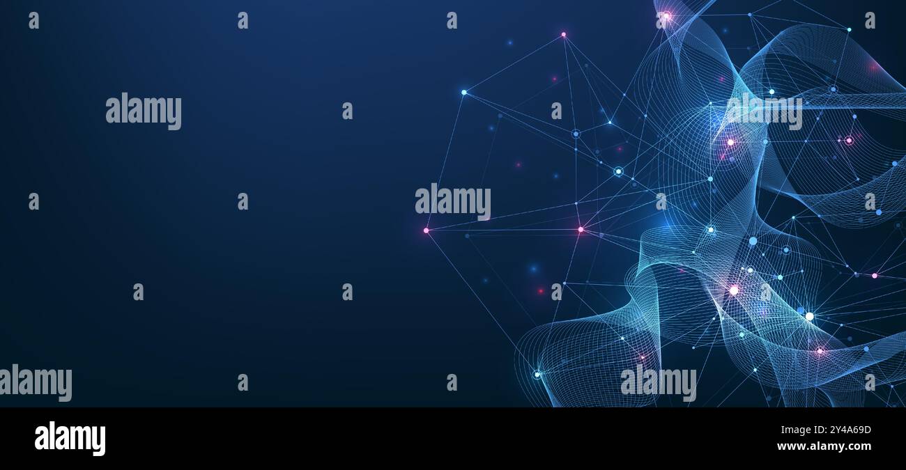 Global network connection concept. Big data visualization. Social ...