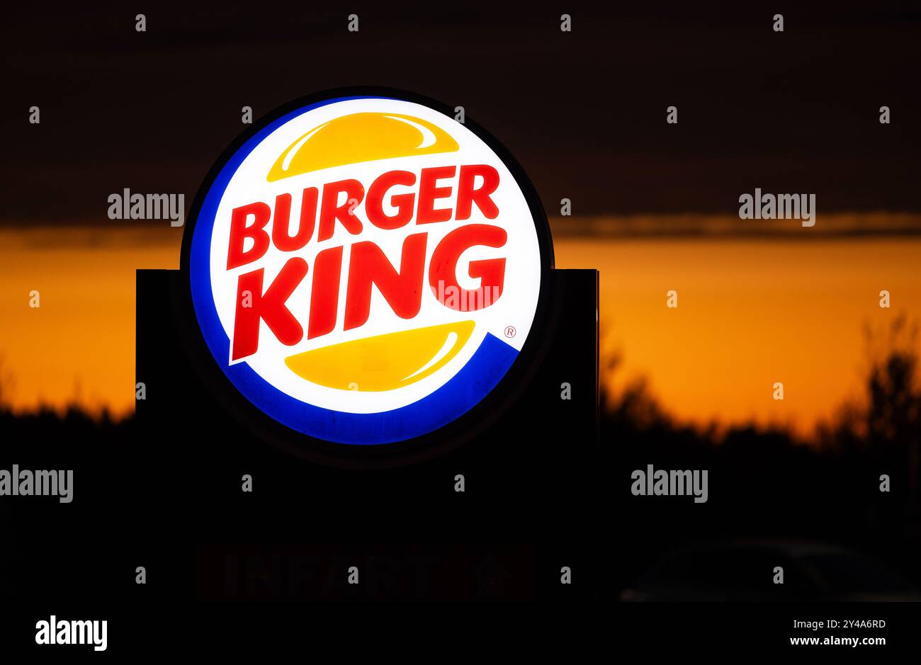 Signs and symbols, a Burger King restaurant. Burger King (BK) is an ...