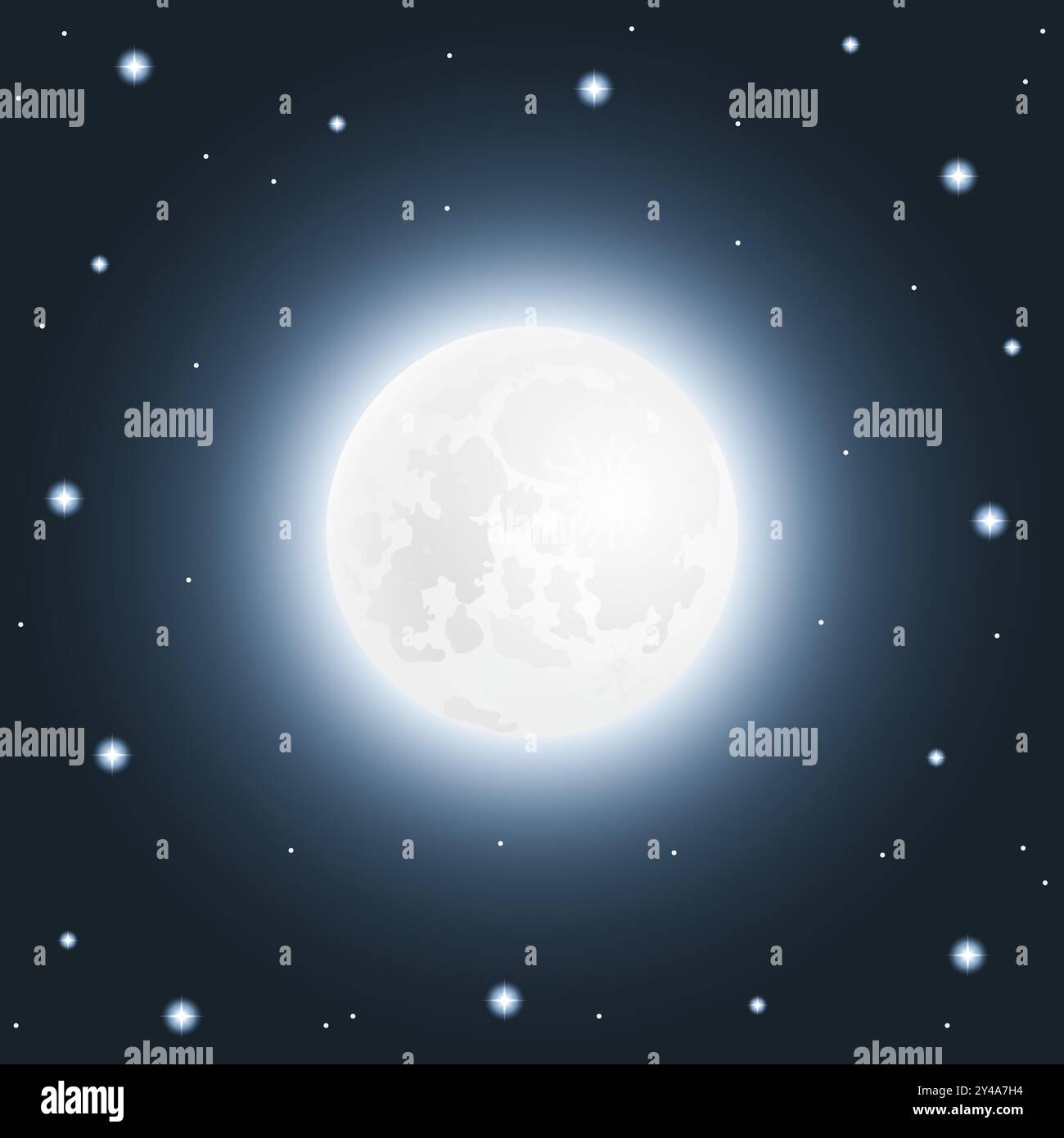 Big full moon with stars in the night sky Stock Vector Image & Art - Alamy