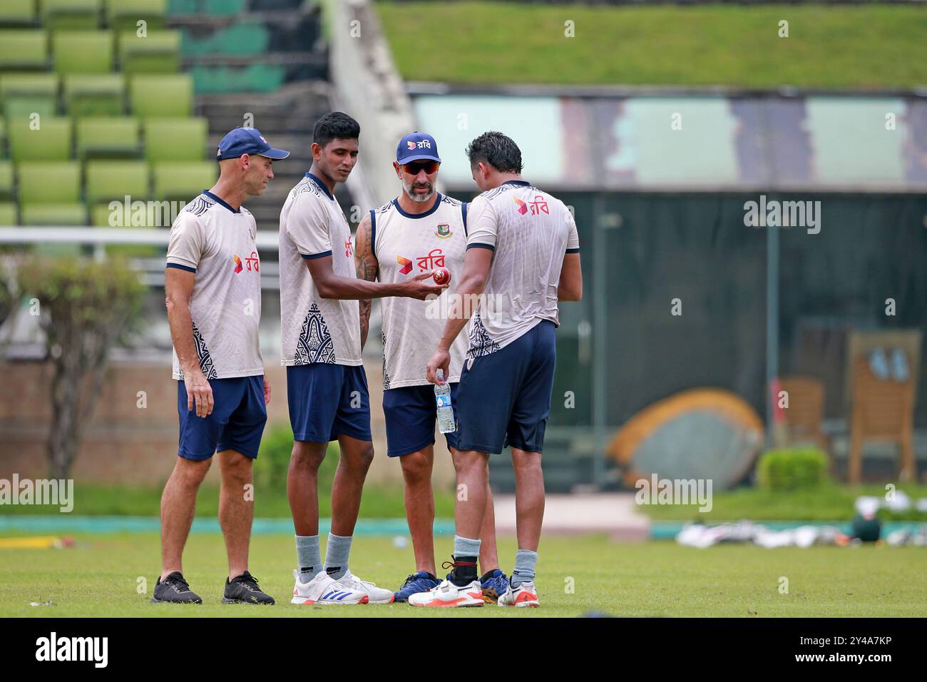 (From left) Batting coach David Hamp, Nahid Rana, bowling coach Andre ...