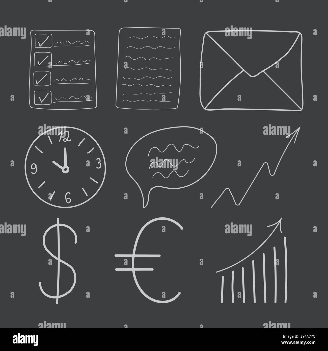 A set of hand-drawn doodles, time management, vector illustration Stock ...