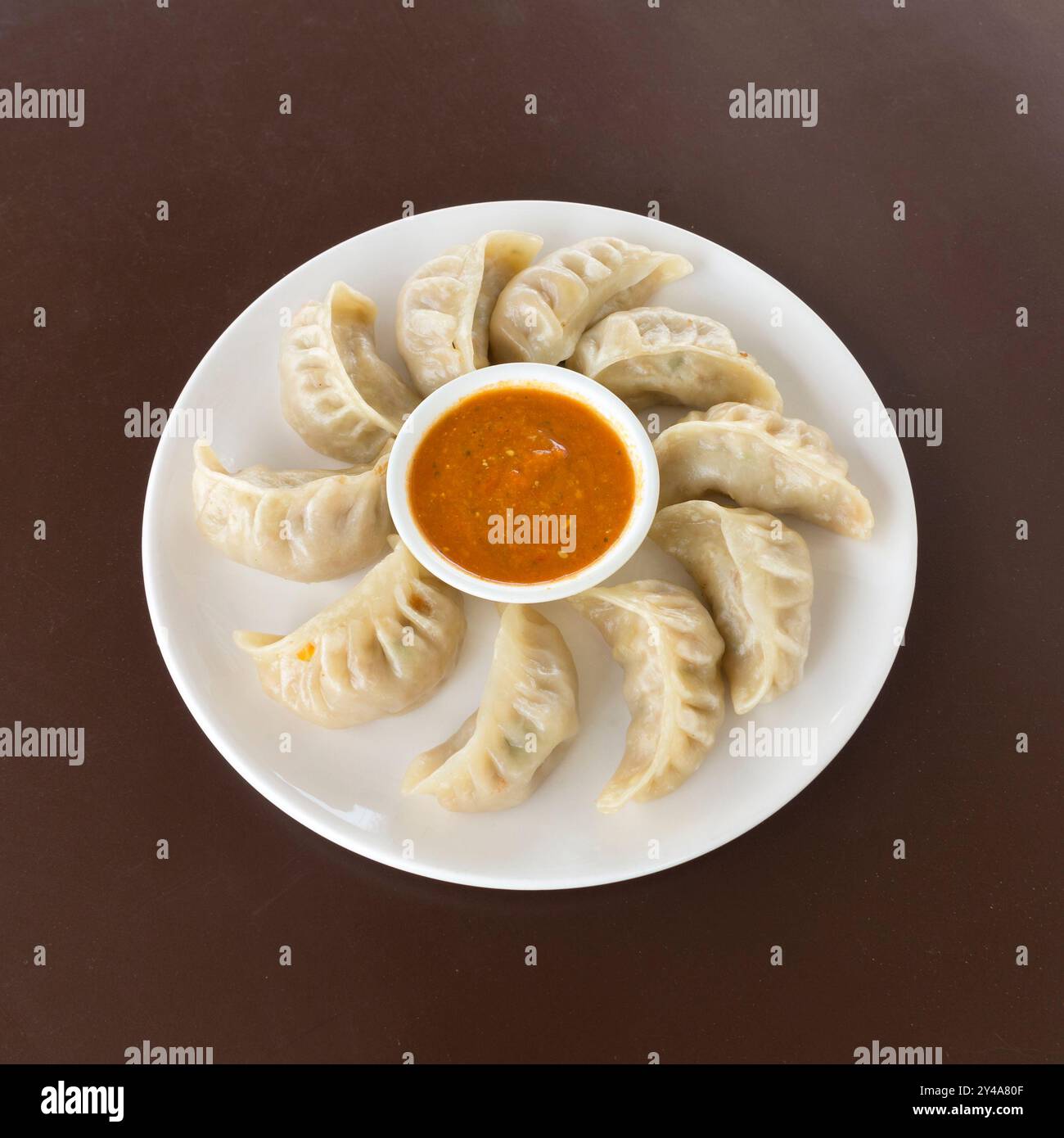Plate of nepalese vegetable momos Stock Photo - Alamy