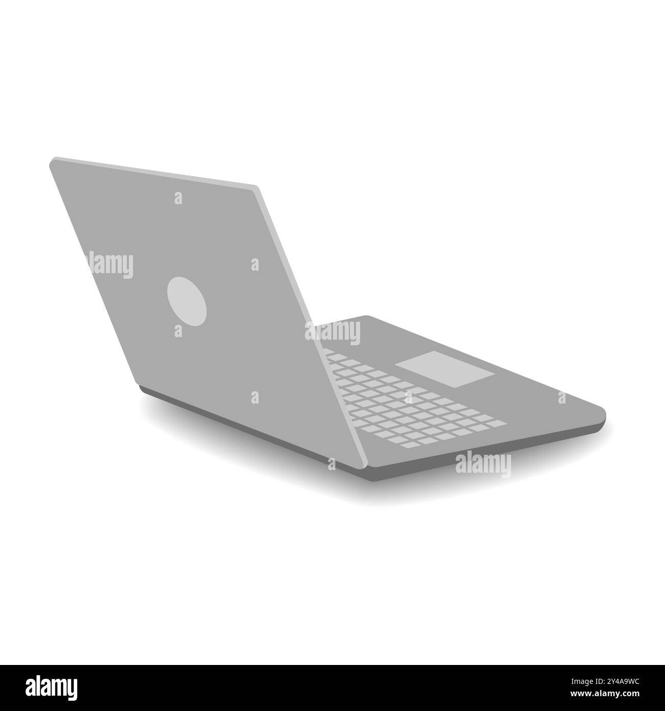 Grey laptop on a white background, vector illustration Stock Vector ...