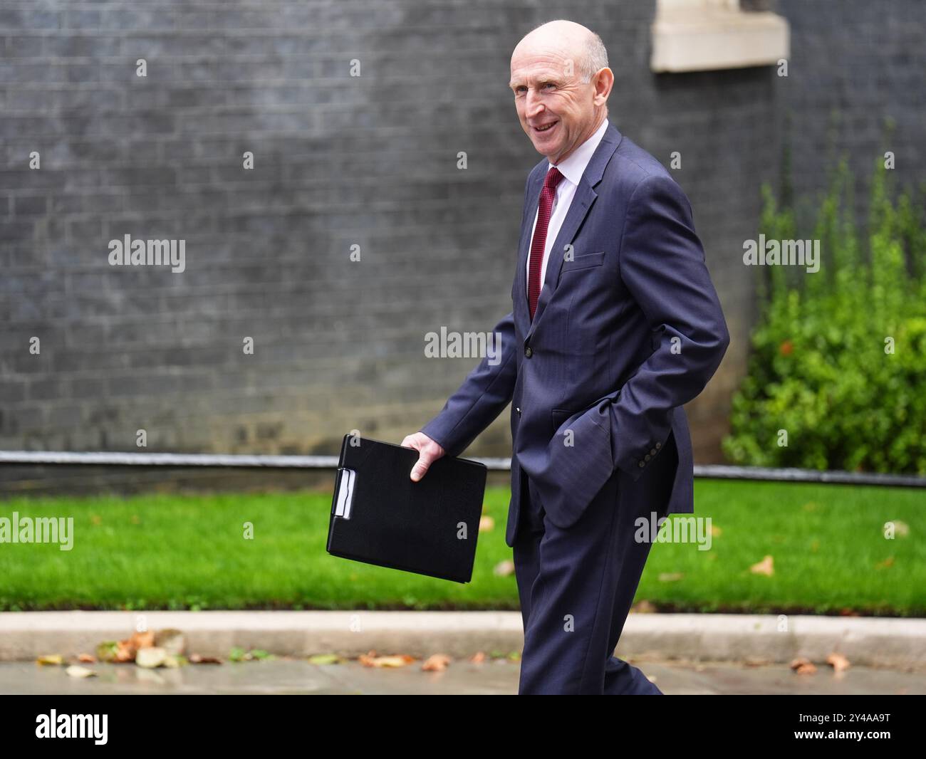Defence Secretary John Healey arriving in Downing street, in central ...
