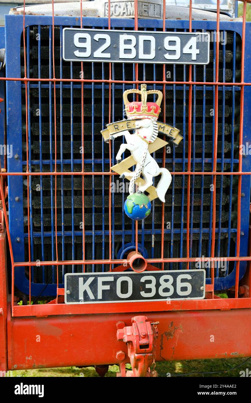 The grille of a 1955 six cylinder Scammell Explorer lorry/tractor ...