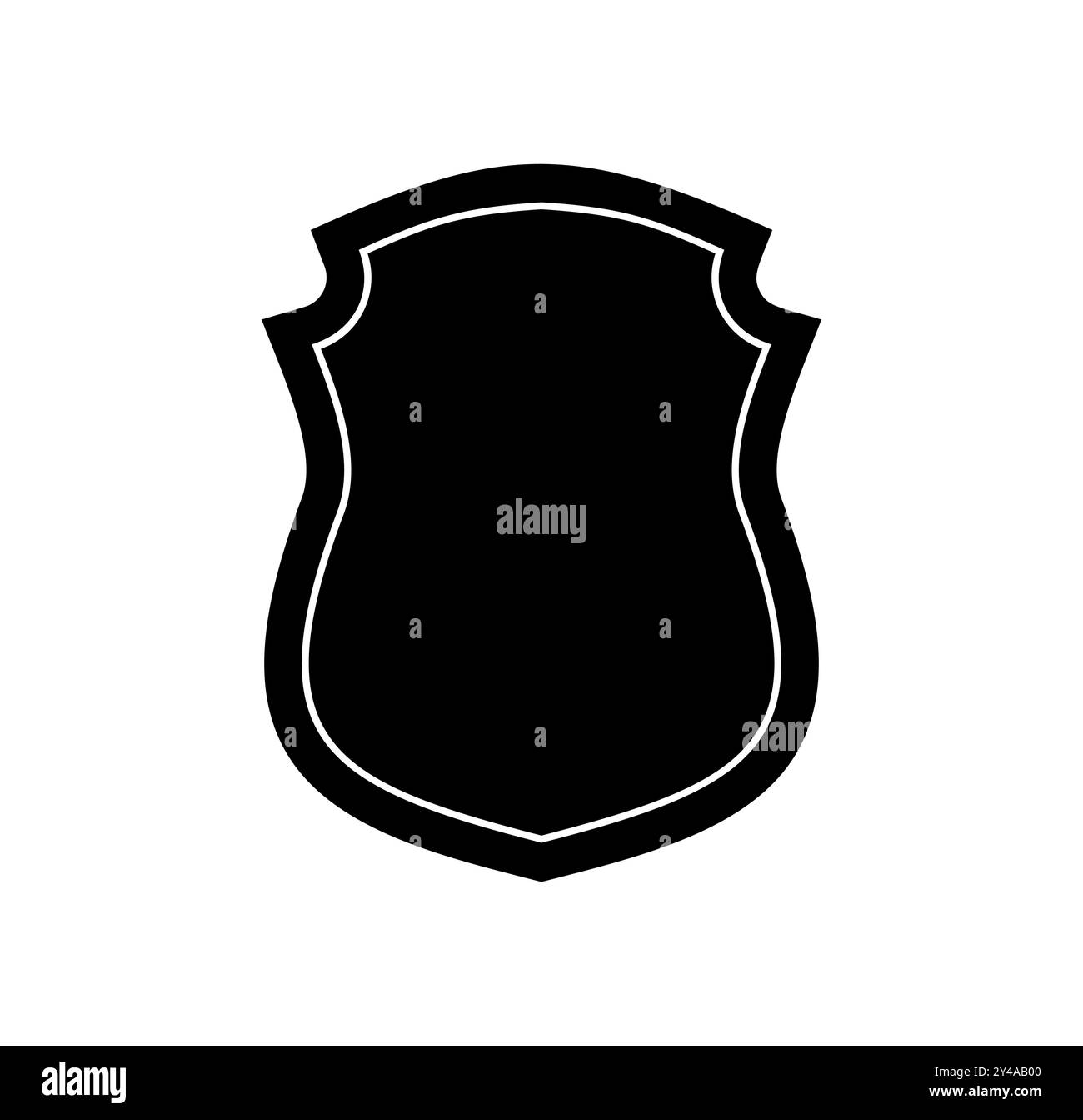 Shield logo template flat illustration, shielding icon in black and ...
