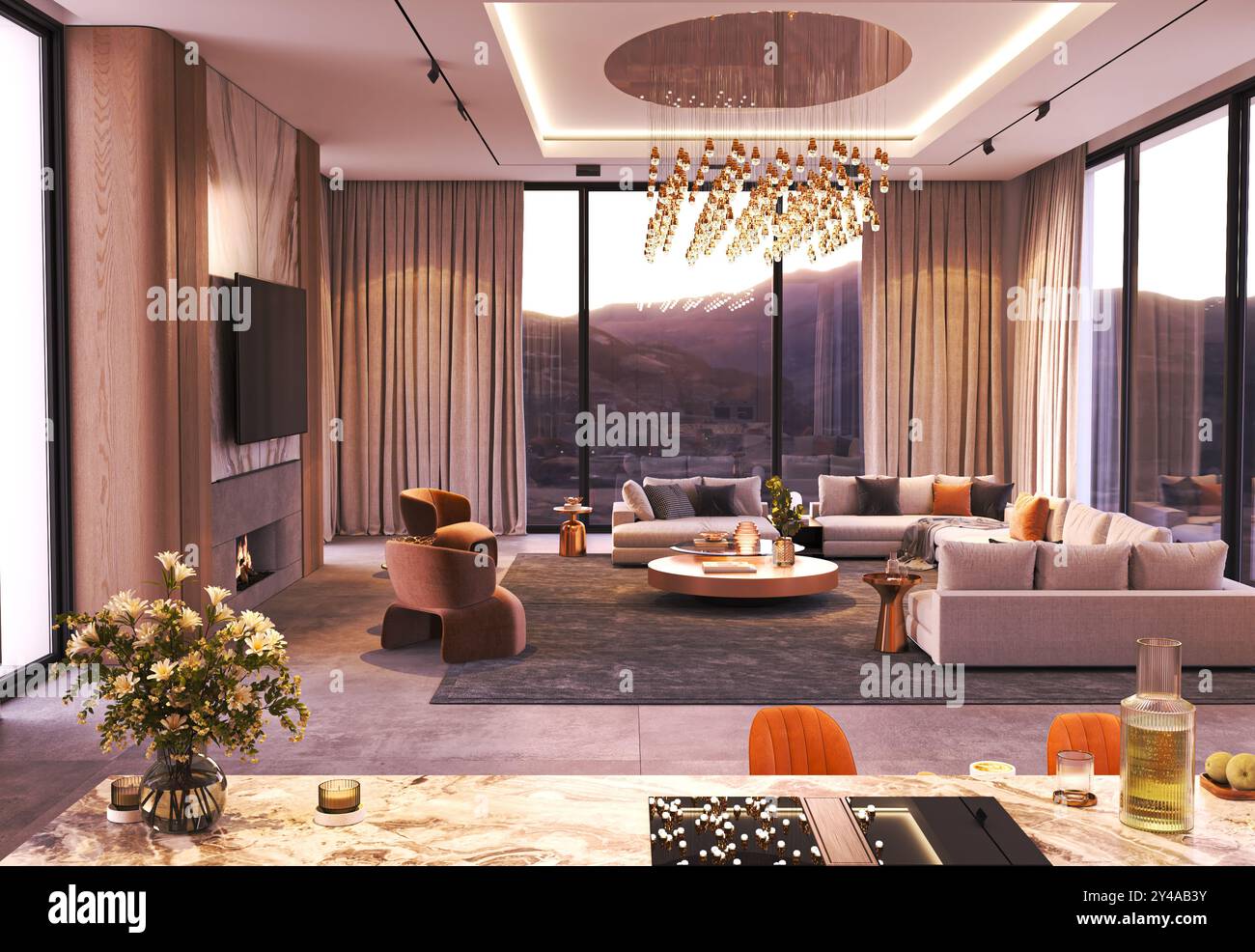 Discover the beauty of a modern elegant living room featuring amazing ...