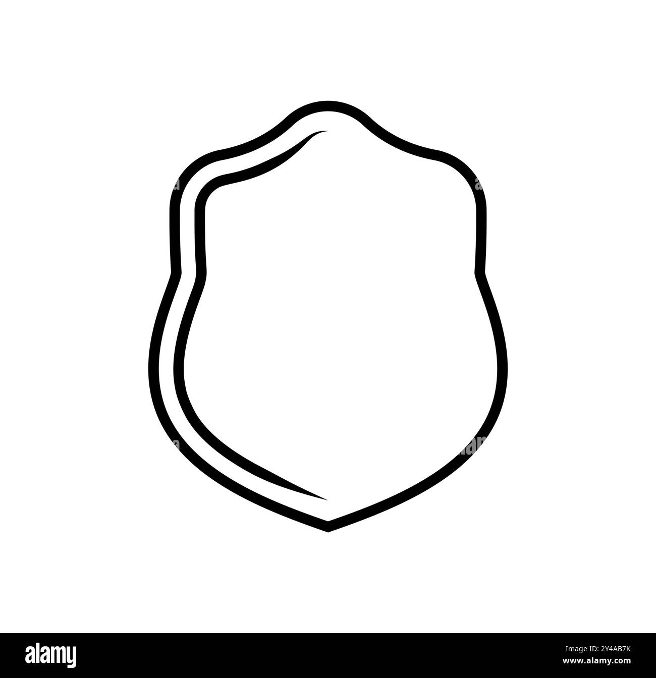 emblem Shield frame Logo. Vector template outline Sign of Protection ...