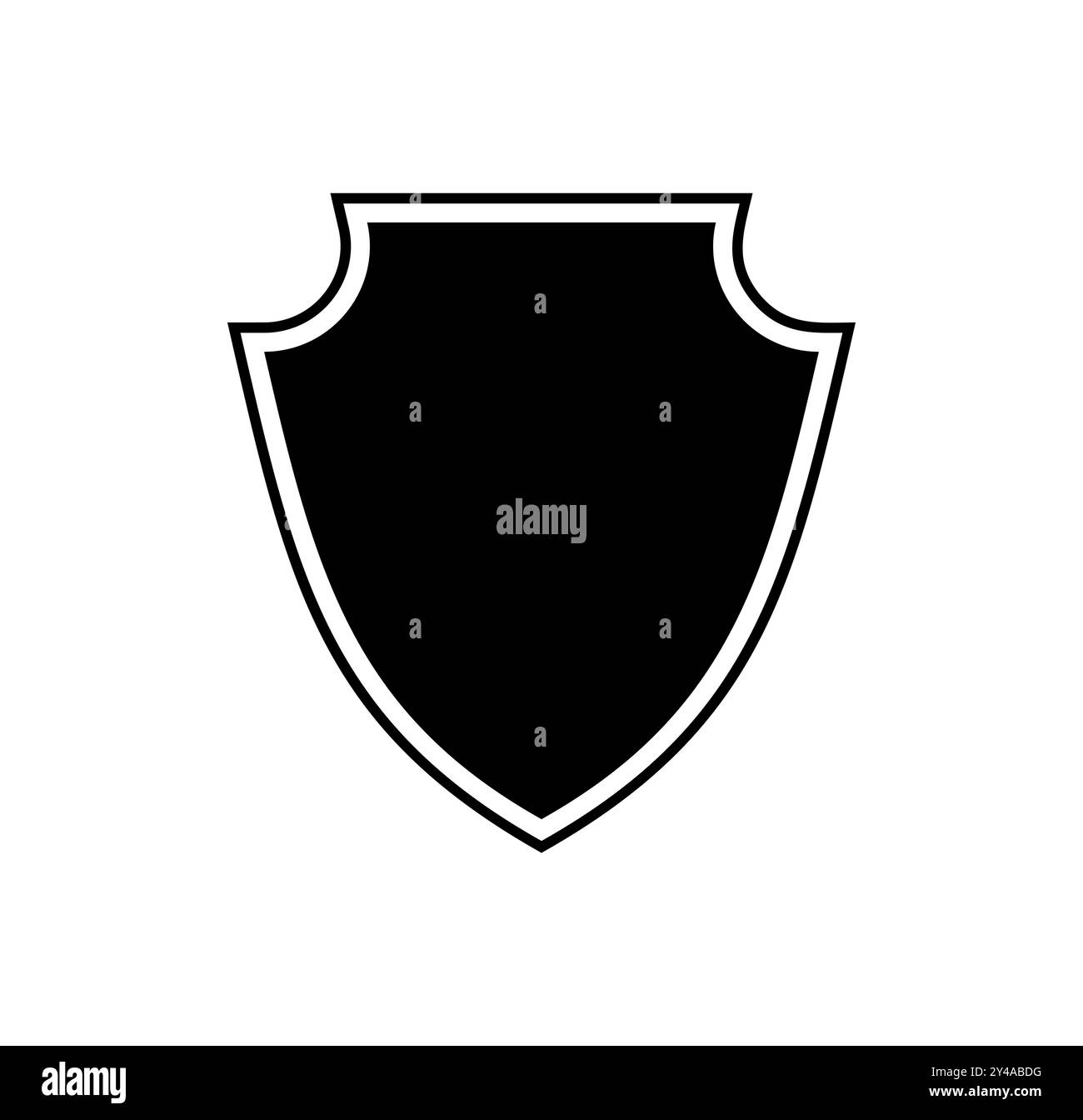 emblem Shield logo template flat illustration, shielding icon in black ...