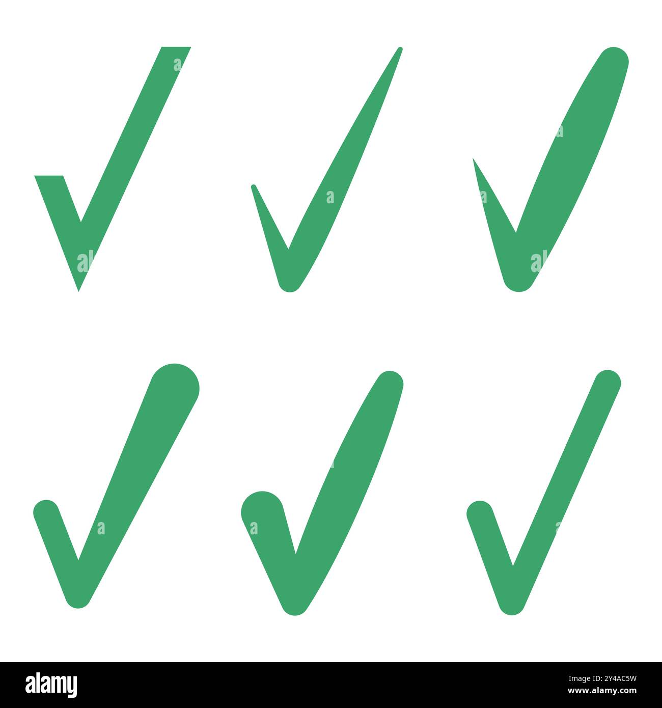 Green icon set checkmarks hi-res stock photography and images - Alamy