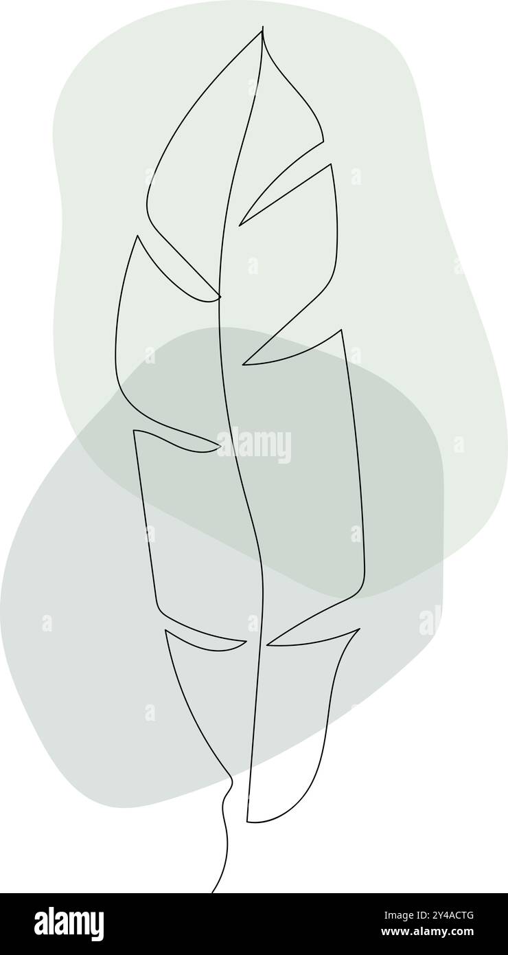 Palm leaf. Abstract contemporary line art vector illustration Stock ...