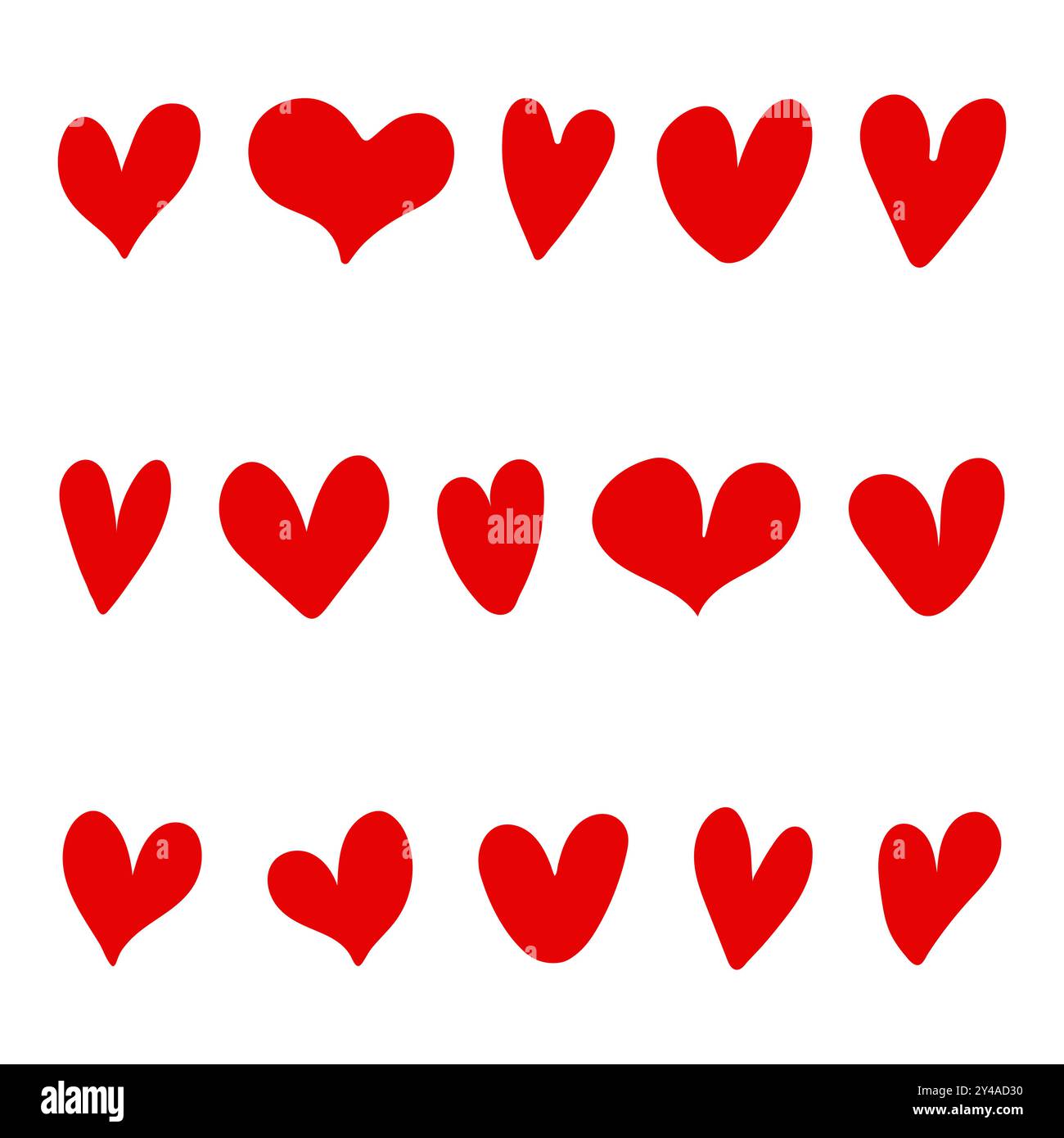 A set of hand-drawn hearts for design, flat vector illustration Stock ...