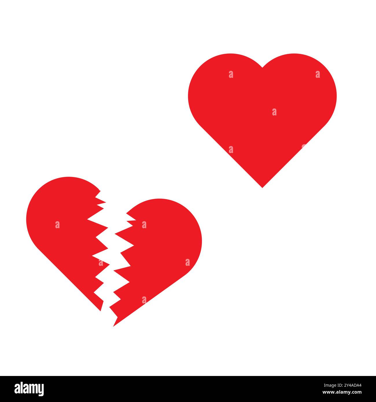 Red heart icon. Broken heart symbol. Love and heartbreak. Vector illustration Stock Vector Image ...
