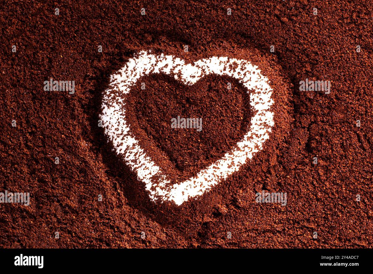 heart in coffee powder. Coffee love symbol Stock Photo - Alamy