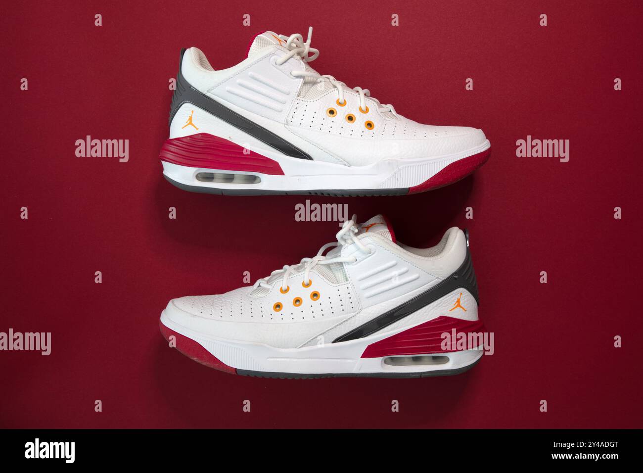 a beautiful shot of the Nike Air Jordan Aura 5 Basketball shoe, on a ...