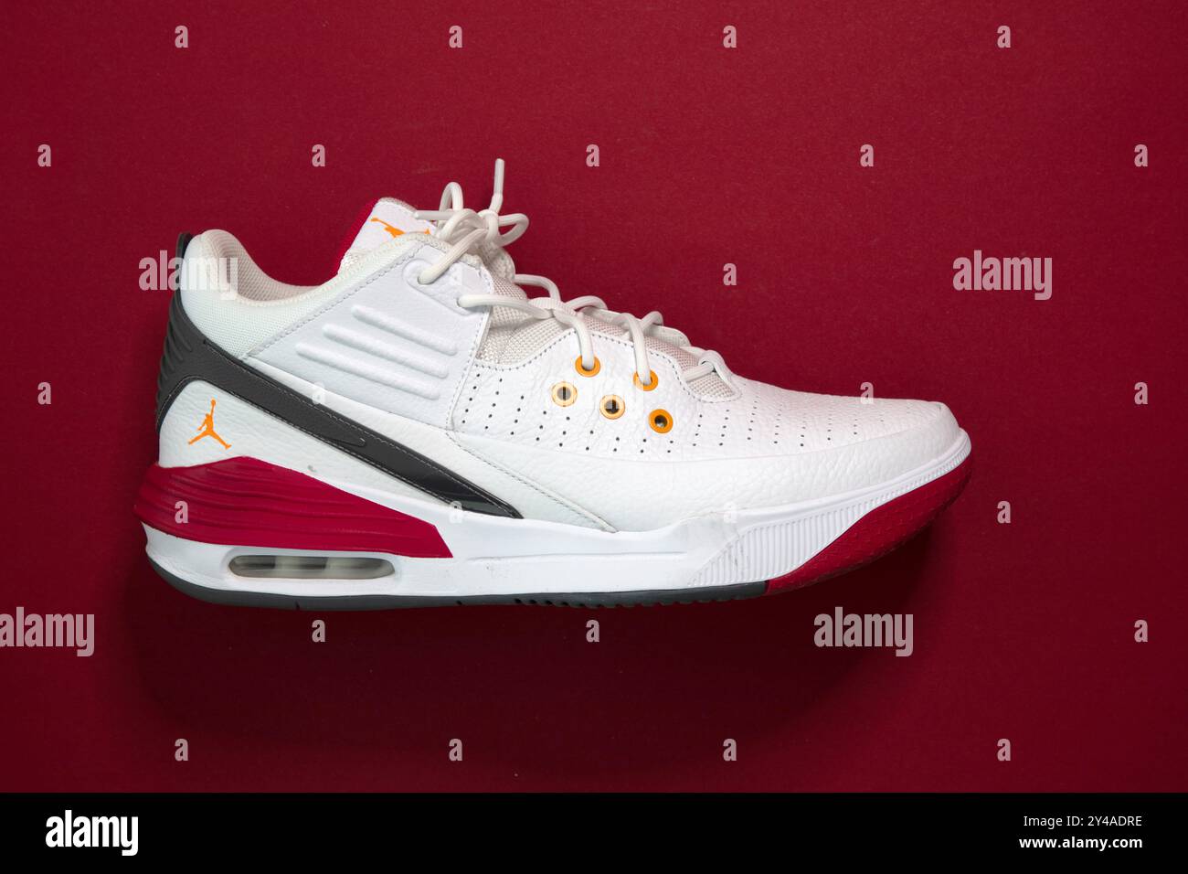 a beautiful shot of the Nike Air Jordan Aura 5 Basketball shoe, on a ...