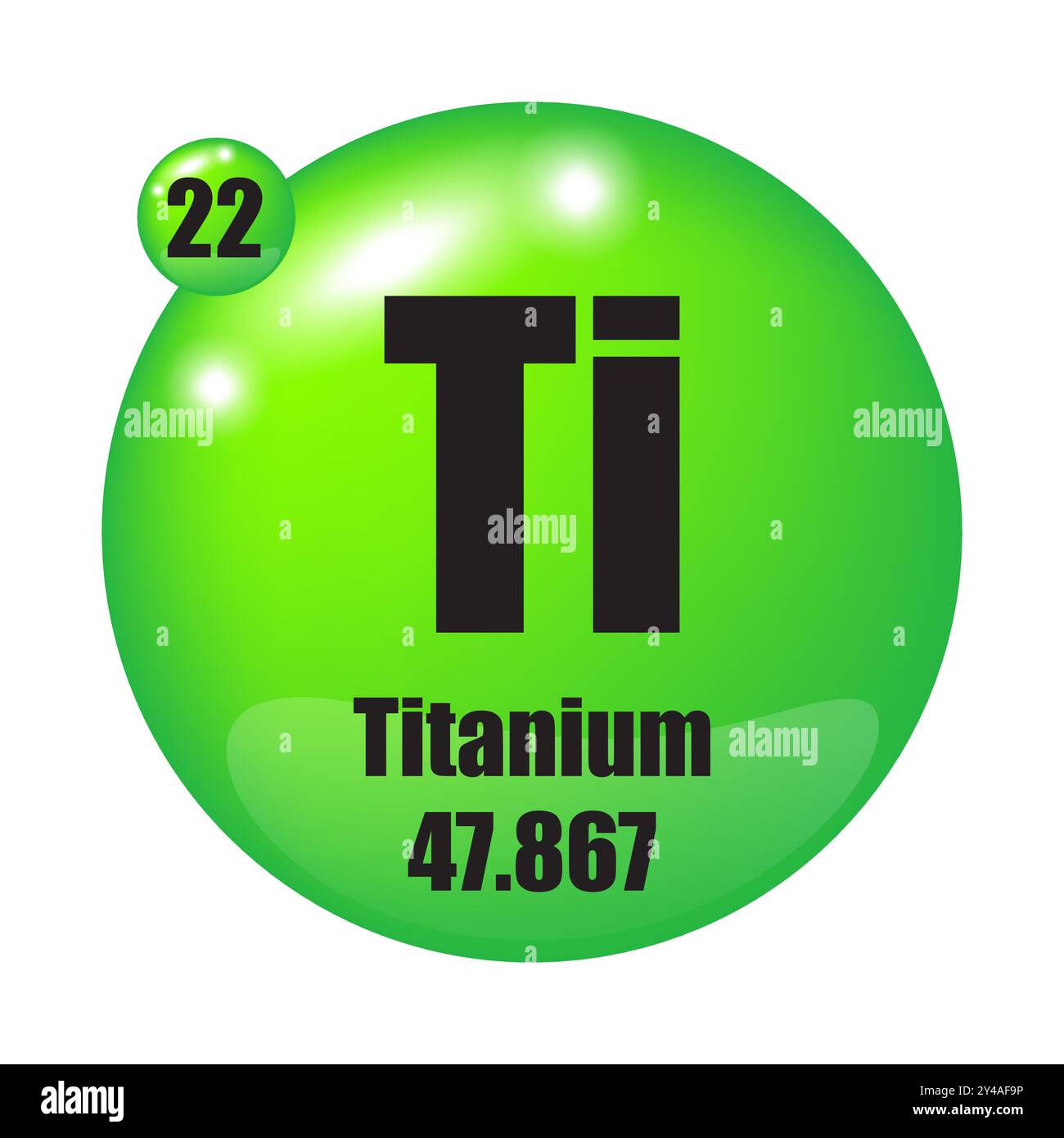 Titanium symbol icon. Element Ti 22. Atomic mass 47.867. Vector element ...