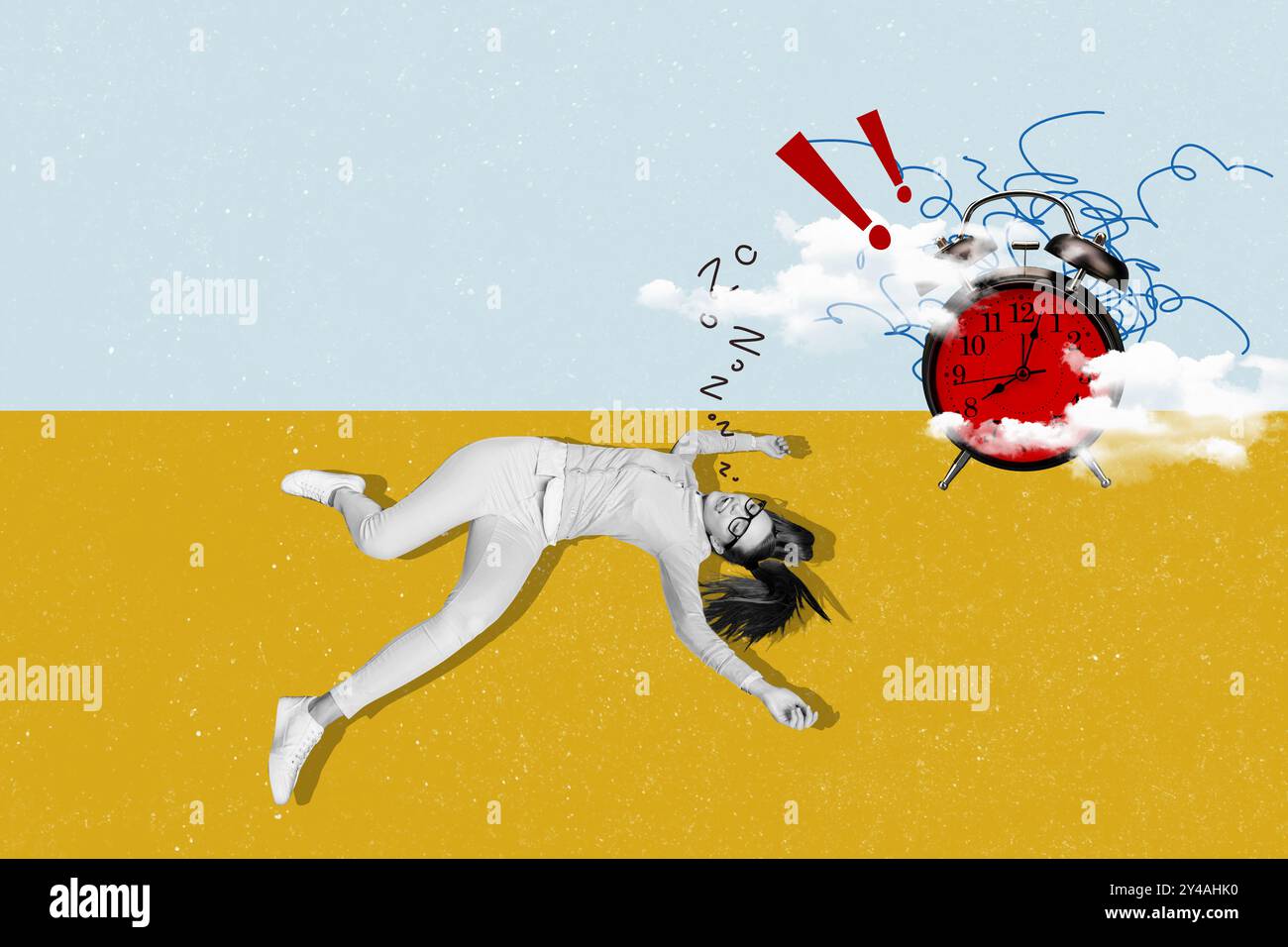 Composite trend artwork image photo collage of young lady overslipped ...