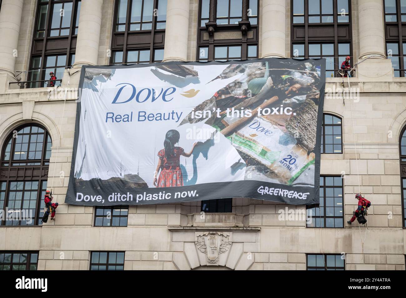 Greenpeace protest at Unilever HQ in London over plastic waste ...