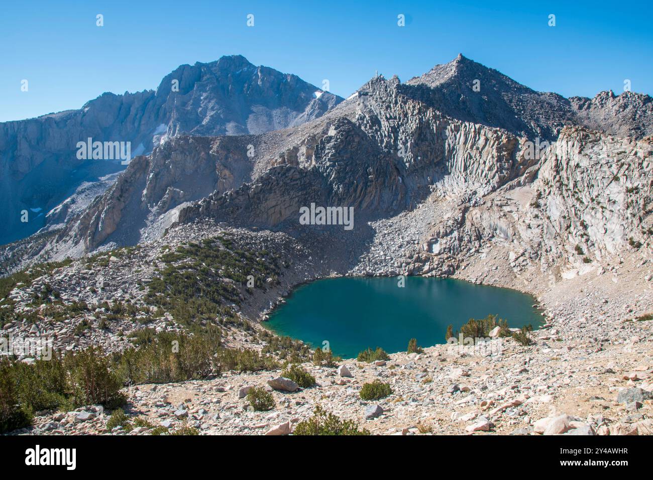 The trail to Kearsarge Pass is a difficult one, taking hikers along a ...