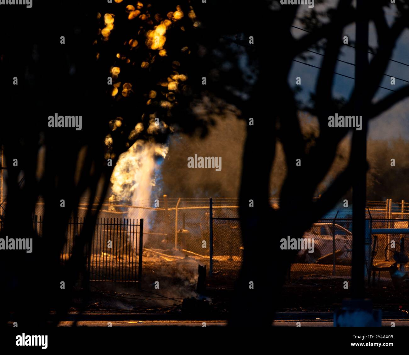 A natural gas pipeline on the border of La Porte and Deer Park, Texas ...