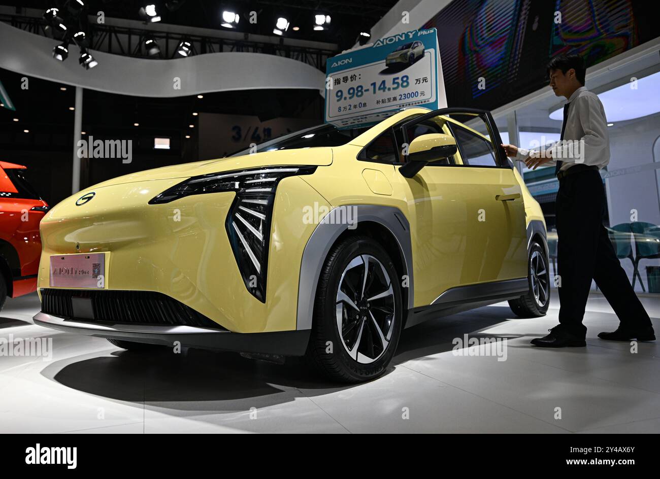 Haikou, China's Hainan Province. 16th Sep, 2024. A GAC Aion Y Plus car ...