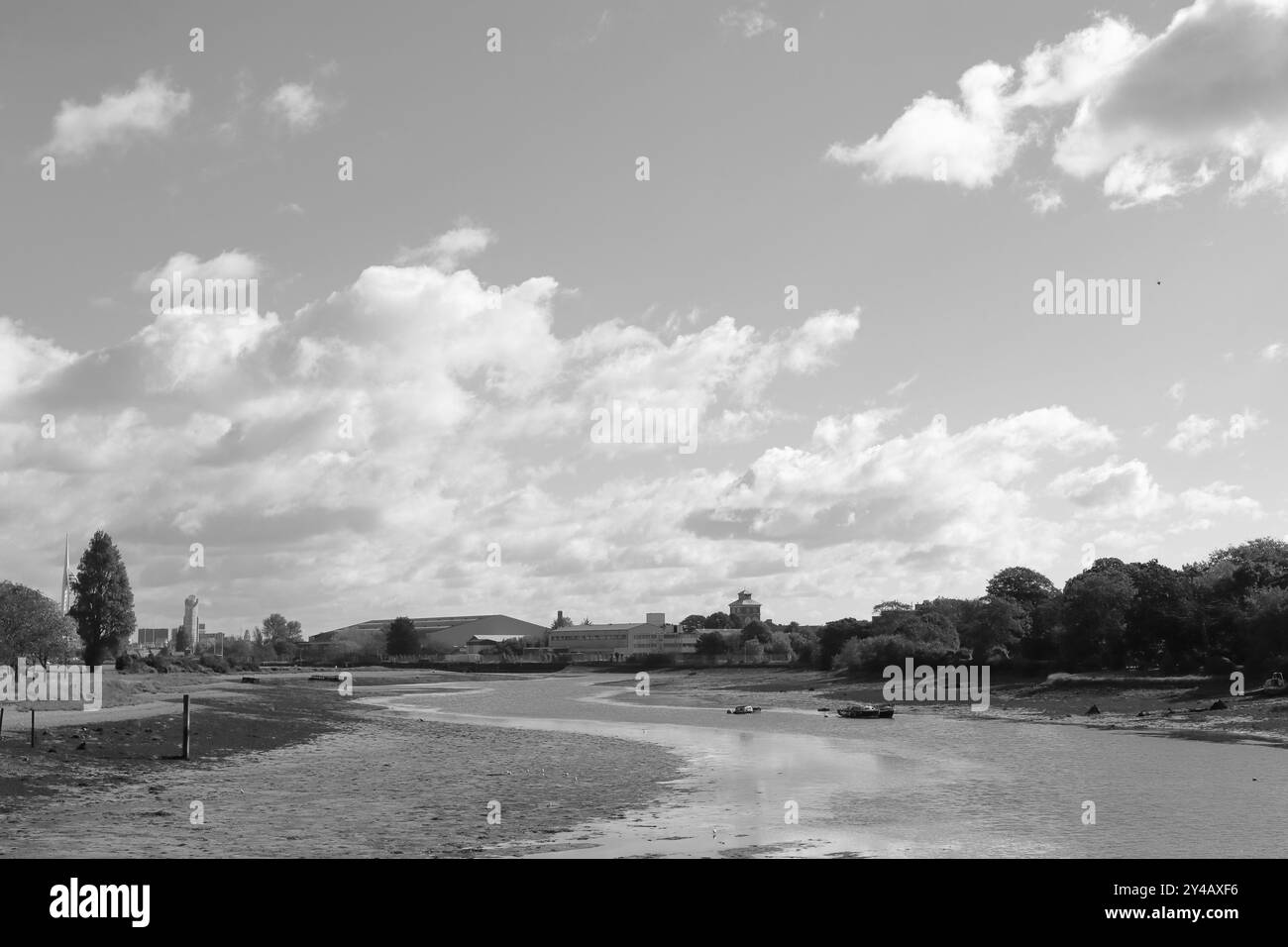 Gosport, Hampshire, England. 11 September 2024. Grayscale cloudscape ...