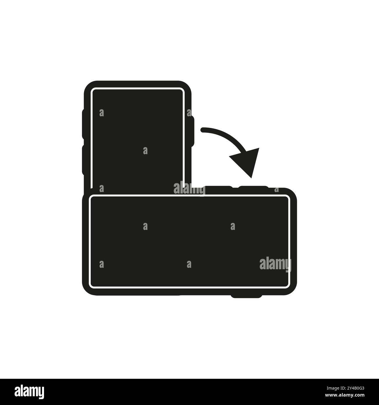 Lighter icon vector. Flip open mechanism. Simple monochrome design ...
