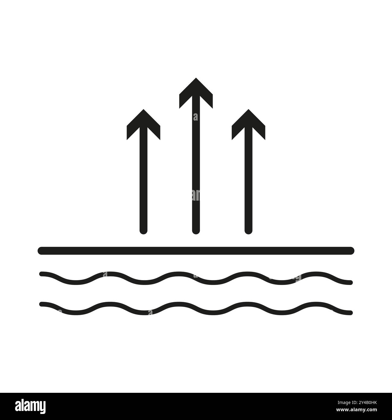 Heat rise symbol. Airflow and thermal concept. Upward arrows vector ...