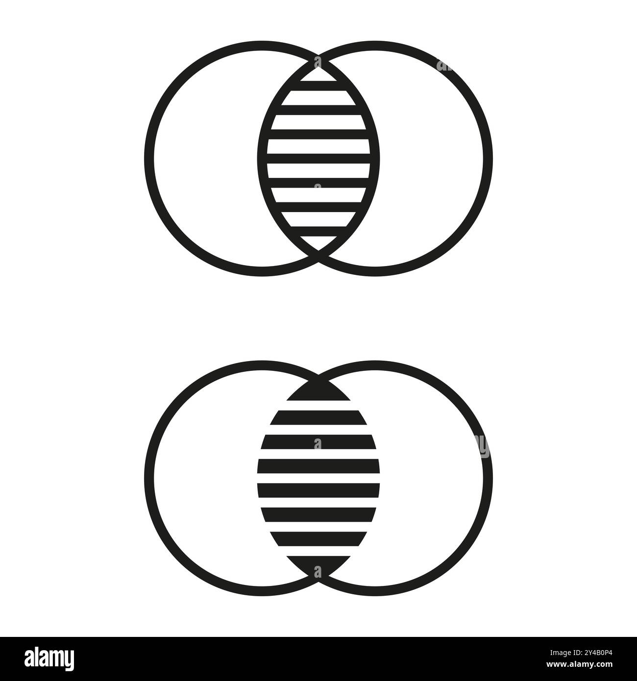 Venn diagram vector. Overlapping circle icon. Simple data symbol ...