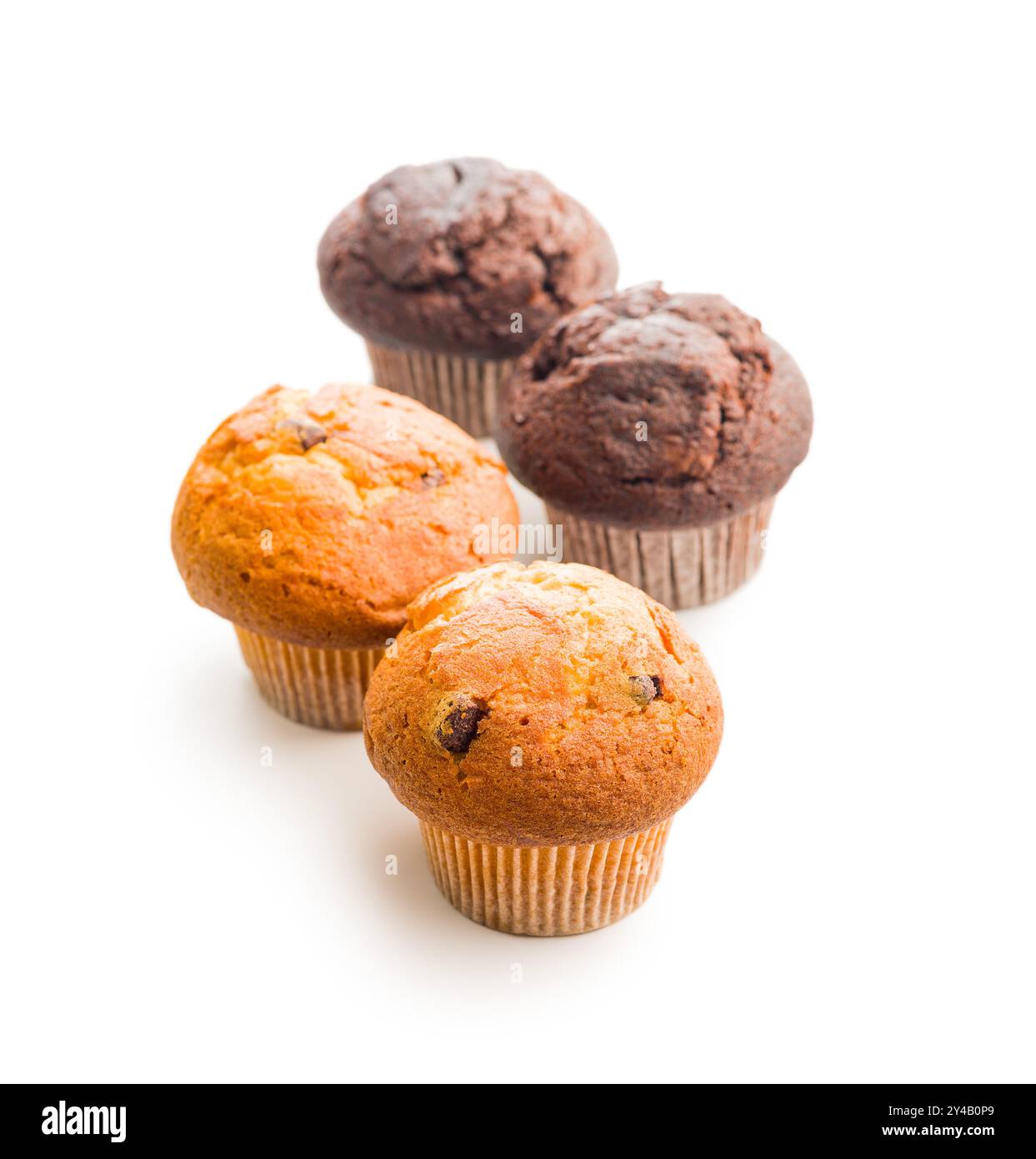Sweet muffin cakes isolated on a white background Stock Photo - Alamy