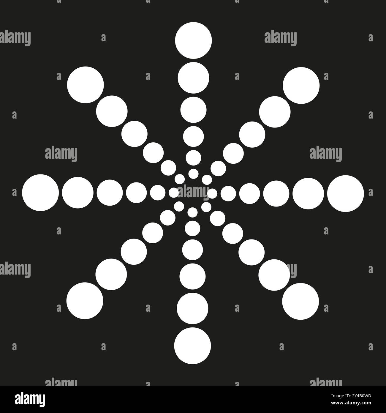 Abstract dot pattern icon. Radial geometric design. Symmetrical ...