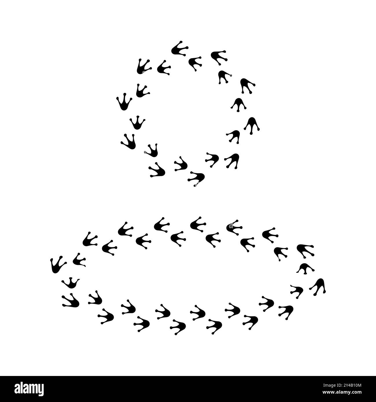 Bird footprints icon. Circular track pattern. Animal trail symbol ...