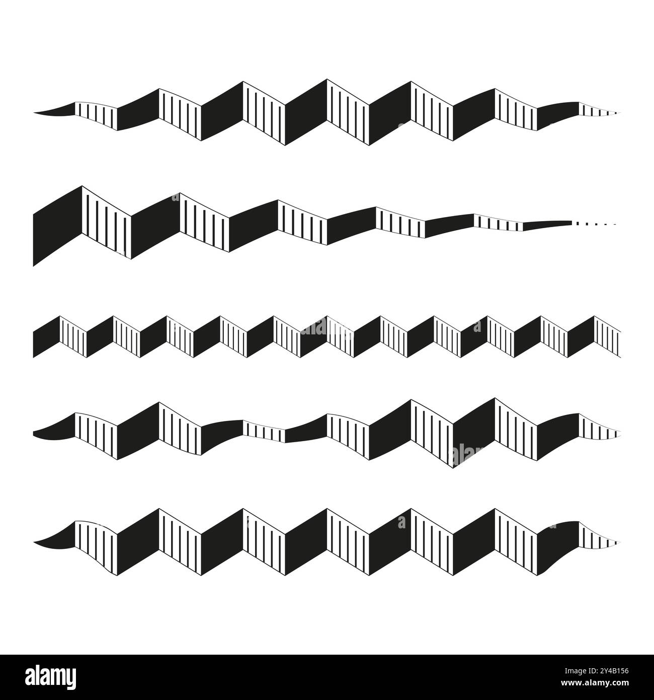 Abstract zigzag pattern. Geometric wave design. Black and white vector. Modern line art Stock ...