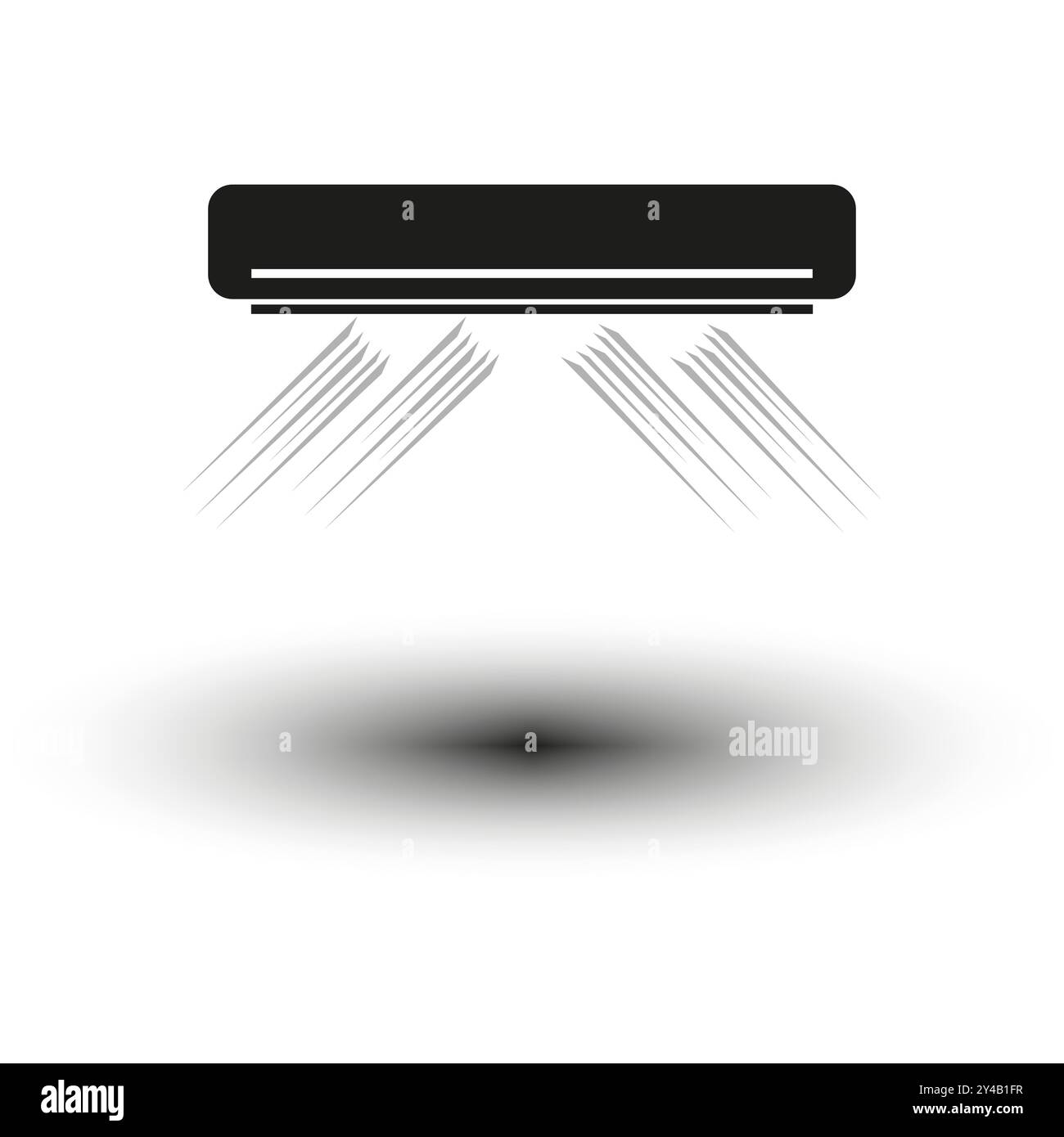 Air conditioner icon. Cool air flow. Vector graphic. Black minimalist ...