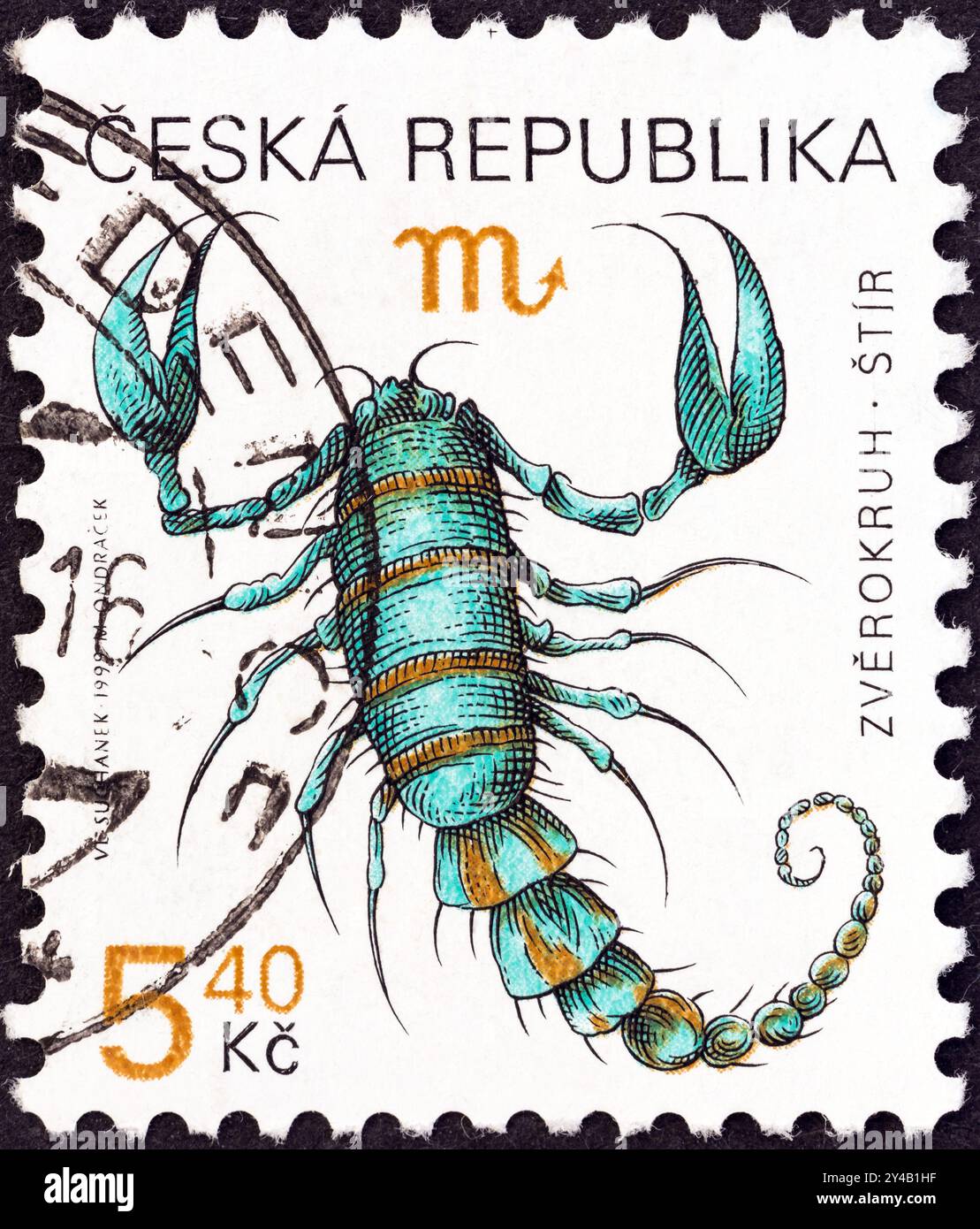 CZECH REPUBLIC - CIRCA 1998: A stamp printed in Czech Republic from the ...