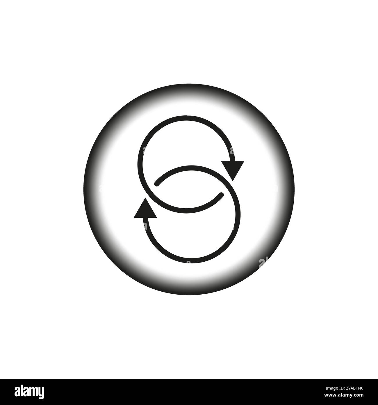 Looping arrows icon. Circular motion symbol. Vector graphic. Black gradient design Stock Vector ...