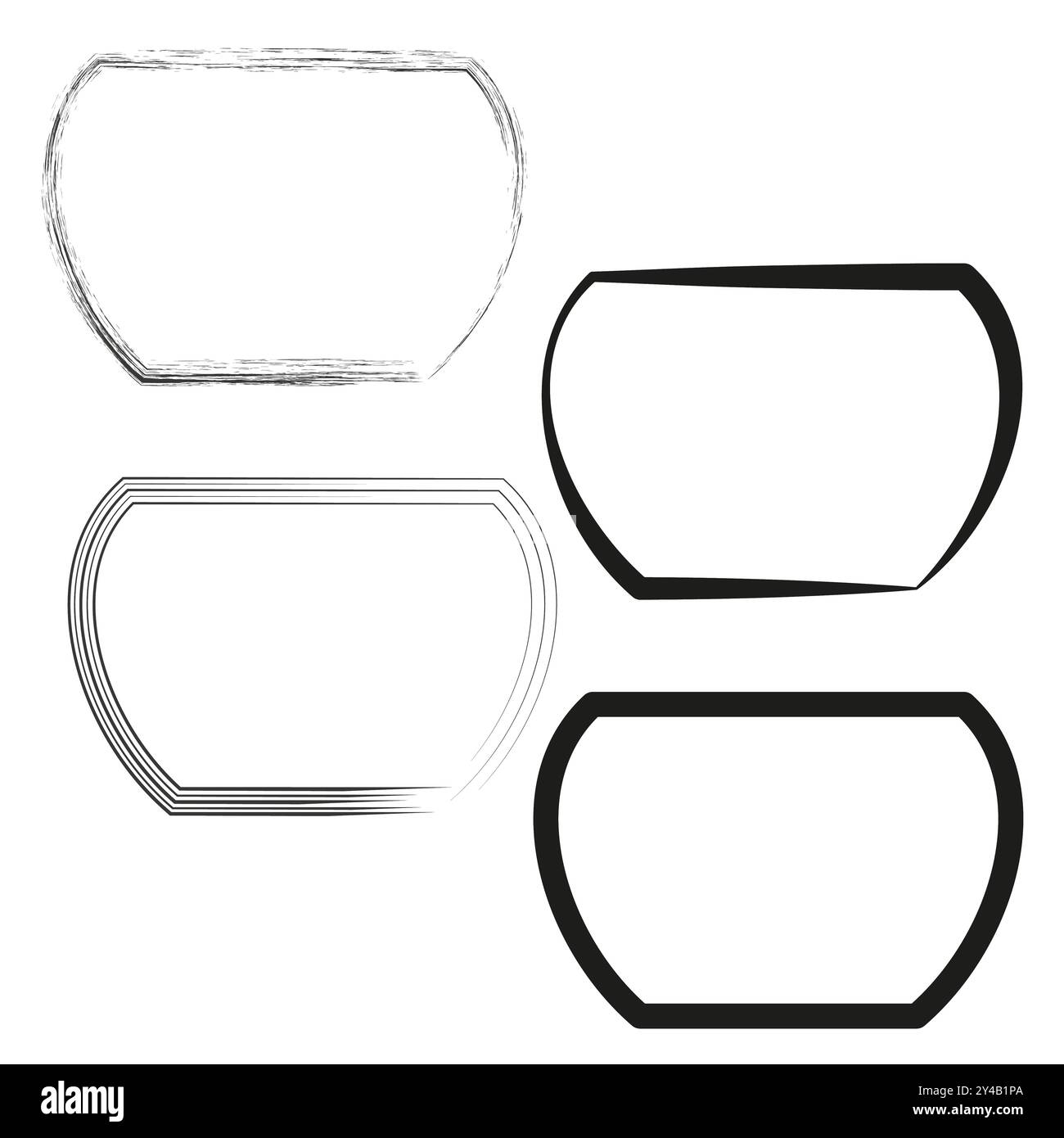 Abstract frame designs. Black and white shapes. Geometric borders ...