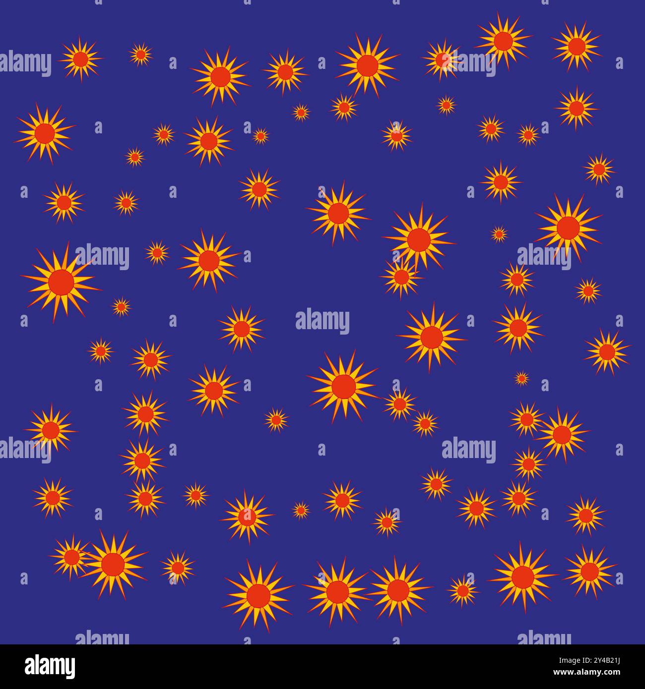 Bright sunburst pattern. Orange star shapes. Bold design elements ...