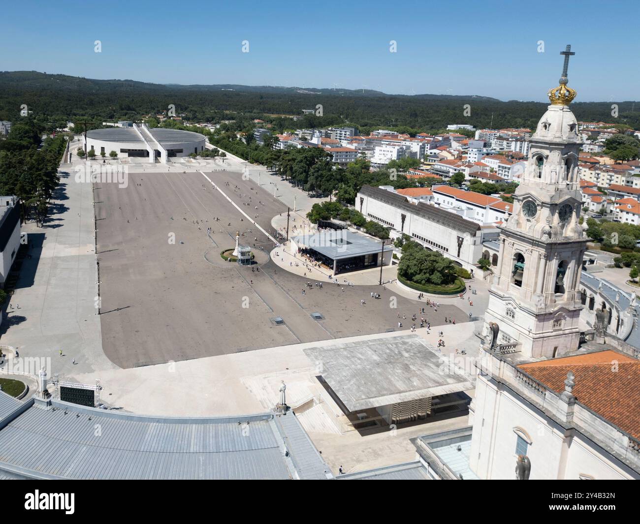 Aerial view of the Our Lady of Fatima shrine in Fátima, Portugal ...
