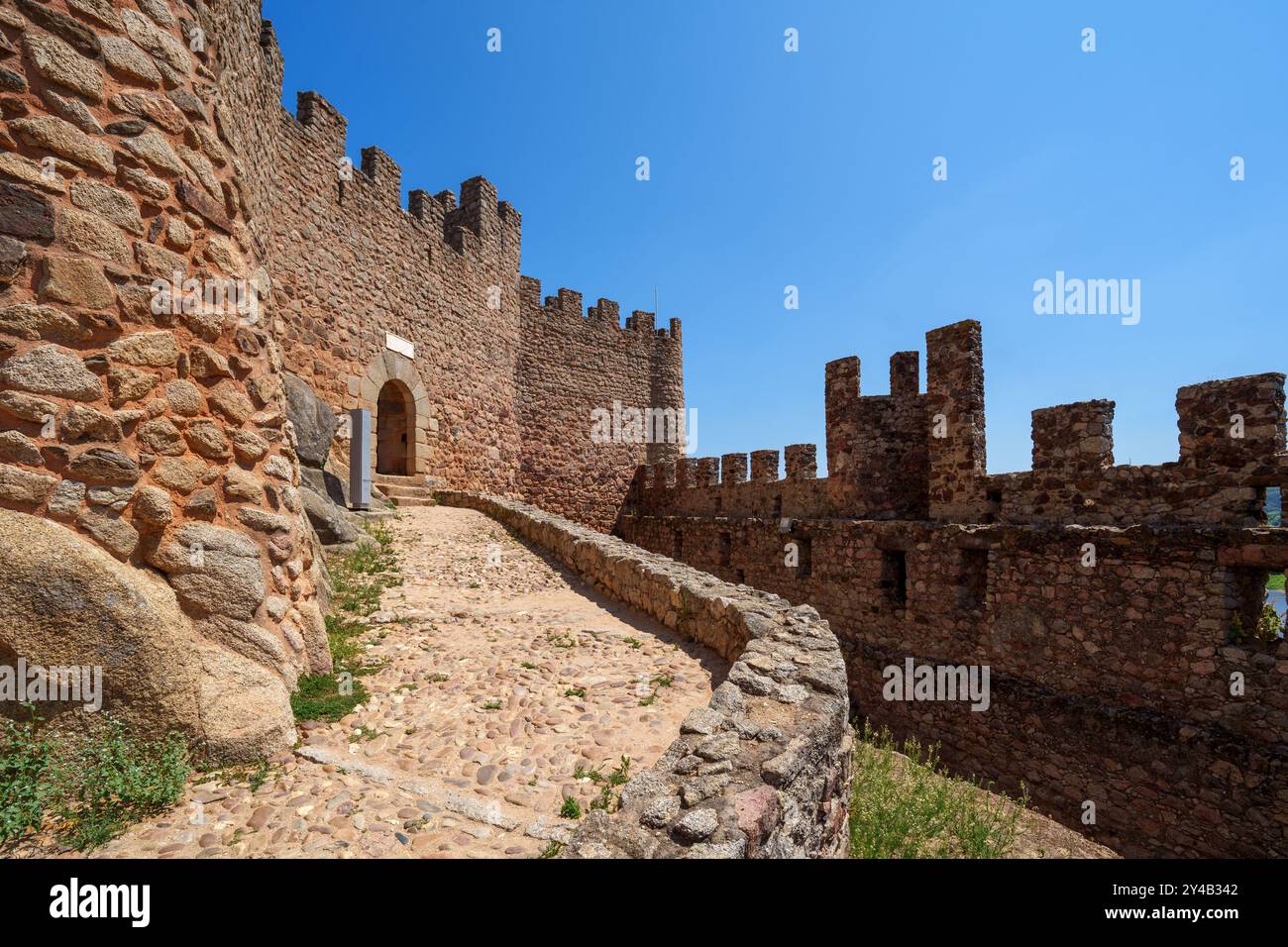 Castelo de Almourol medieval castle located on an island in the middle ...