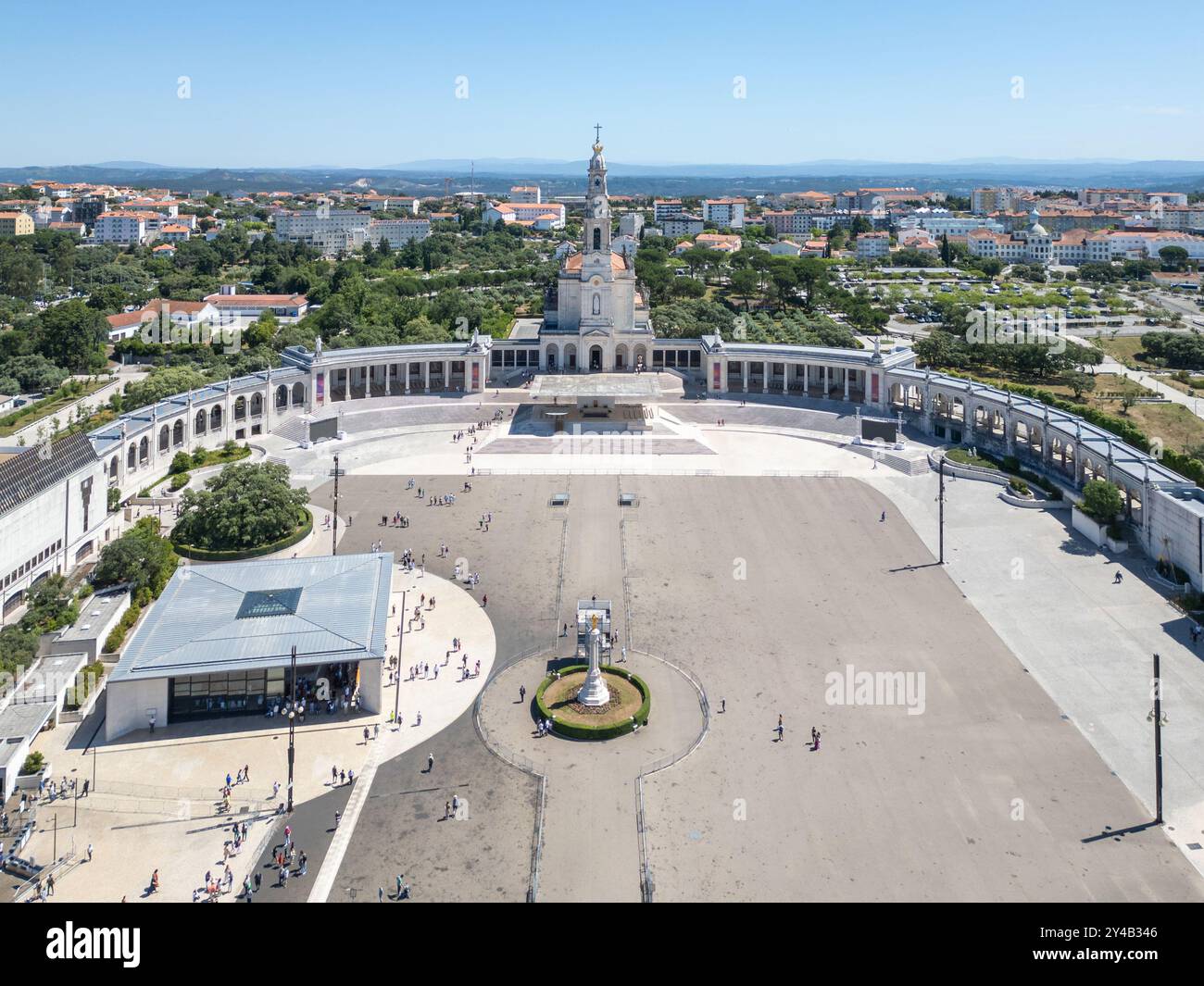 Aerial view of the Our Lady of Fatima shrine in Fátima, Portugal ...
