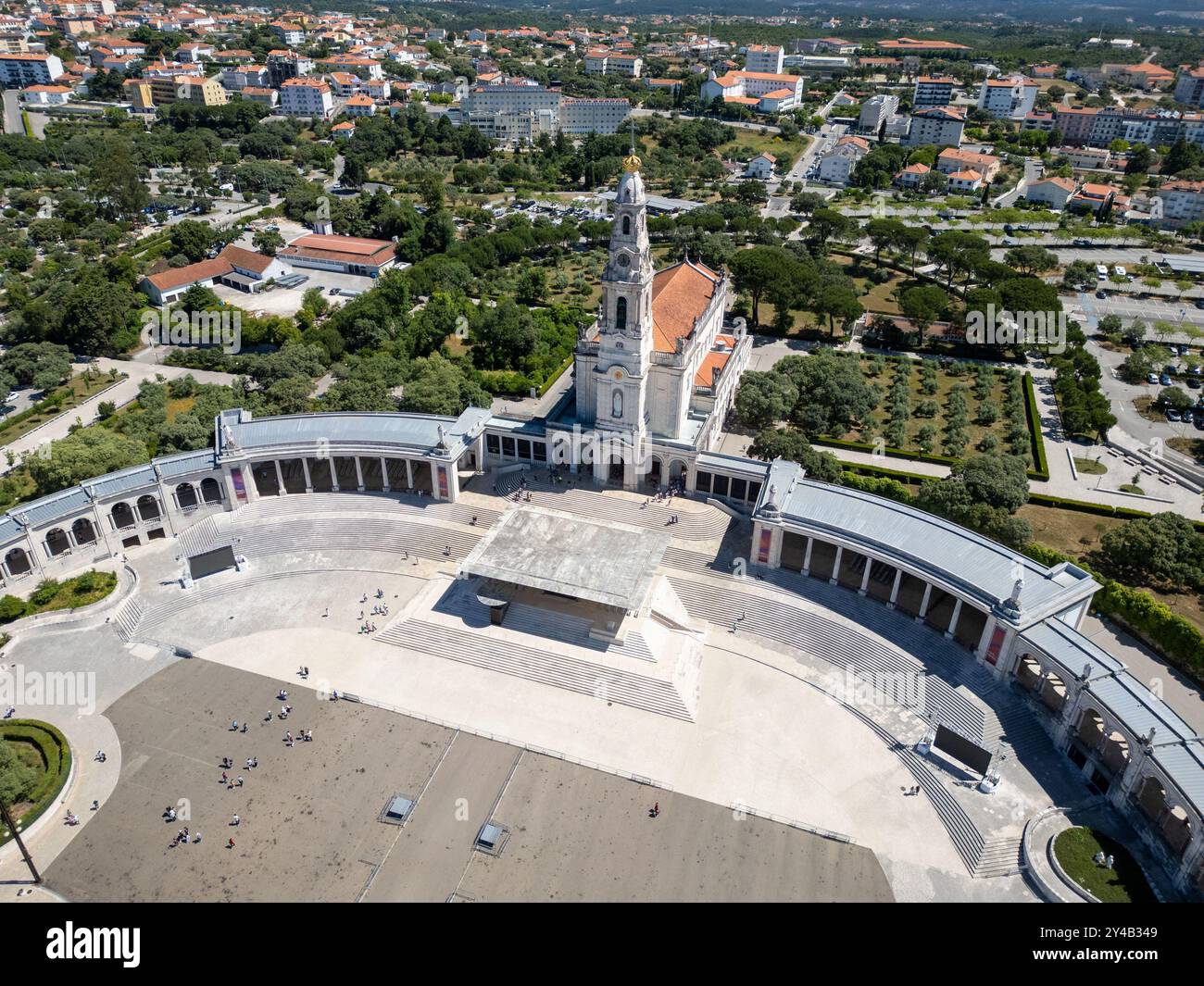 Aerial view of the Our Lady of Fatima shrine in Fátima, Portugal ...