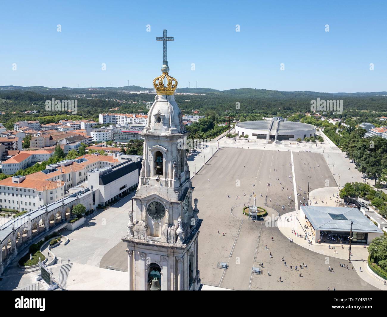 Aerial view of the Our Lady of Fatima shrine in Fátima, Portugal ...