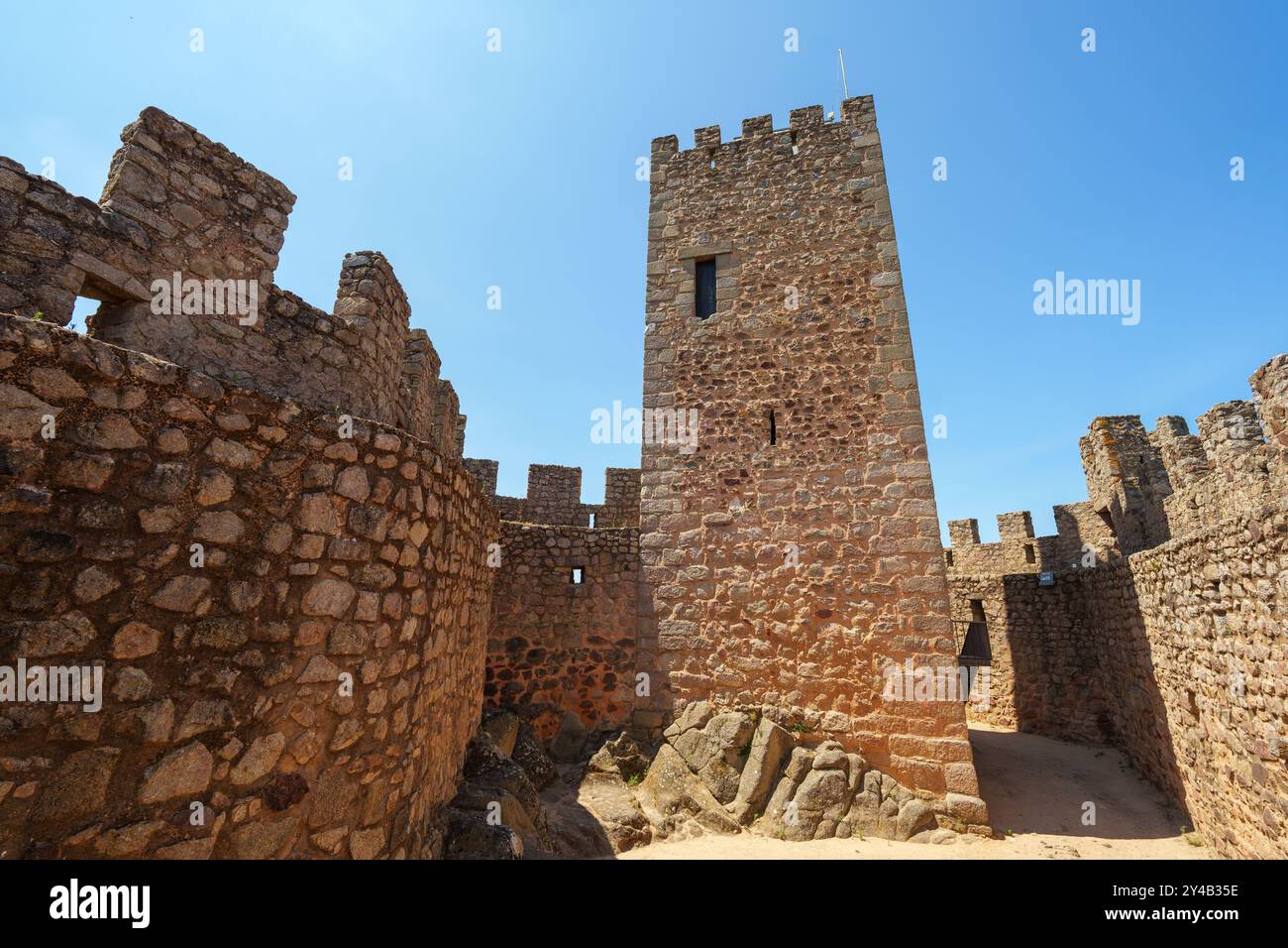 Castelo de Almourol medieval castle located on an island in the middle ...