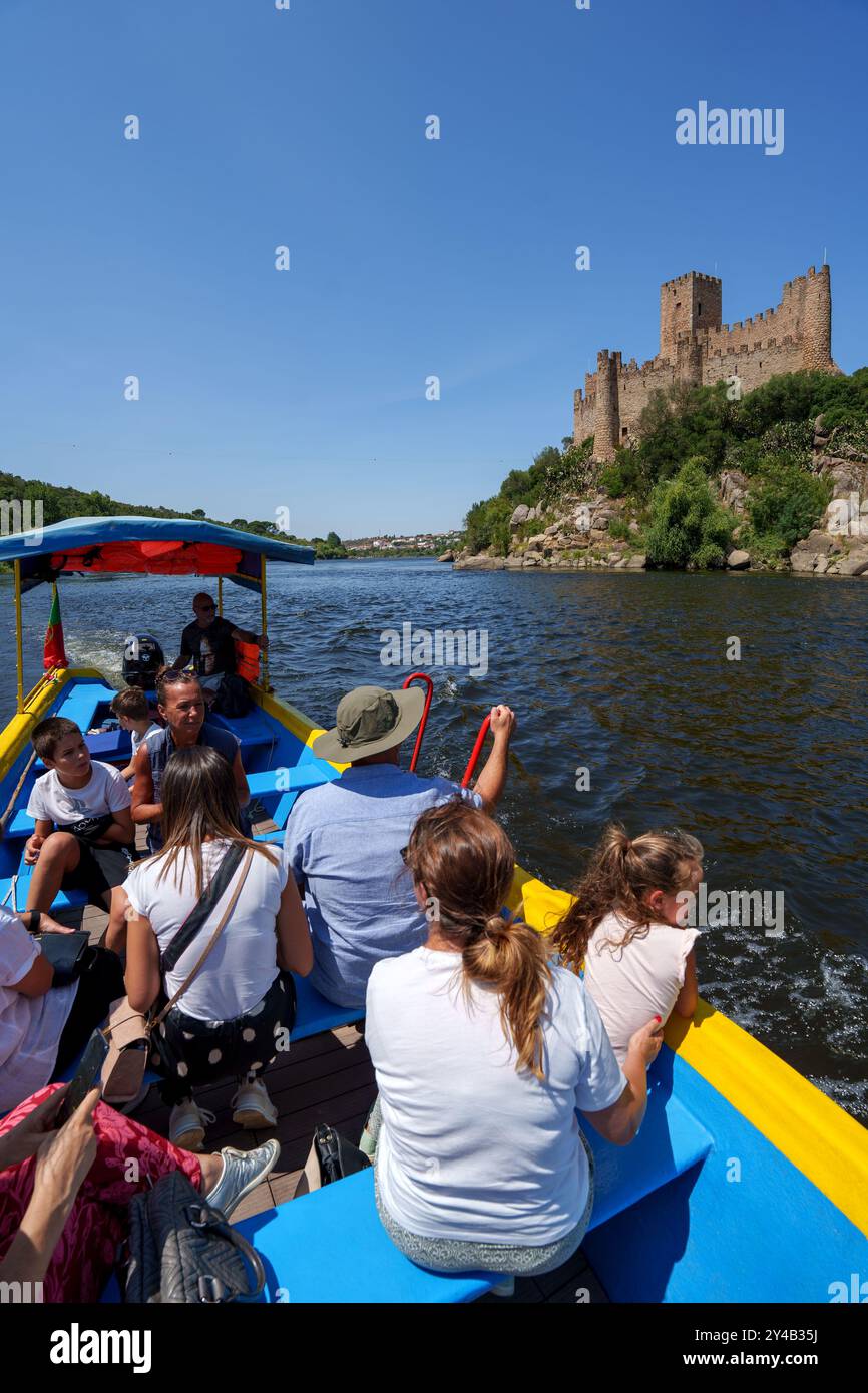 Castelo de Almourol medieval castle located on an island in the middle ...