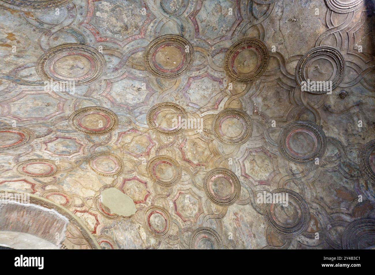 Ceiling of the changing rooms at the Stabian Baths roman bathing ...