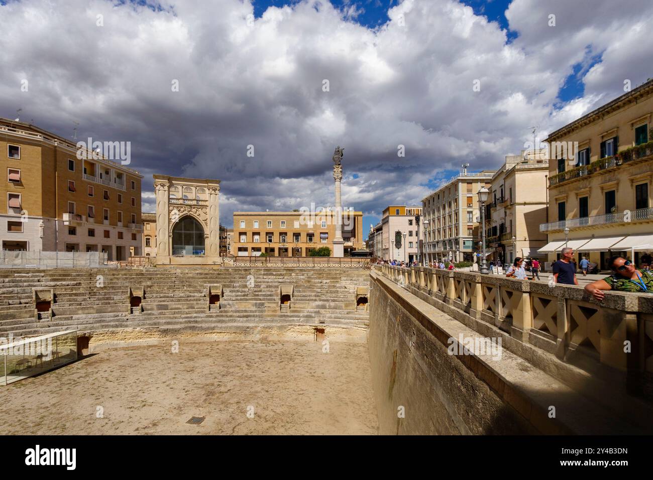 Ancient Roman Amphitheatre at Piazza Sant'Oronzo square in Lecce, Italy ...